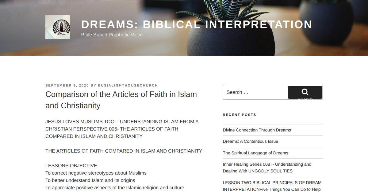Comparison of the Articles of Faith in Islam and Christianity – Dreams ...